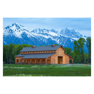 Wyoming Horse Barn - Traditional - Shed - Other - by Sand Creek Post & Beam | Houzz