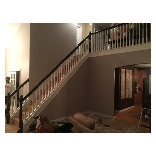 2 Tone Stair Case & Living Room Repaint - Modern - Staircase - Detroit ...