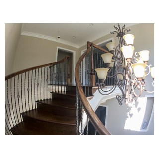 28_Multi-Level Oak&Metal Staircase in Custom Built Home, Potomac Falls ...