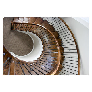 28_Multi-Level Oak&Metal Staircase in Custom Built Home, Potomac Falls ...