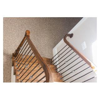 28_Multi-Level Oak&Metal Staircase in Custom Built Home, Potomac Falls ...