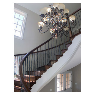28_Multi-Level Oak&Metal Staircase in Custom Built Home, Potomac Falls ...