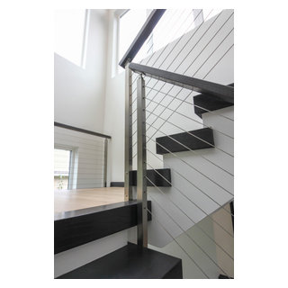 70_Contemporary Stairs With No Risers & Horizontal Railing, Vienna VA ...