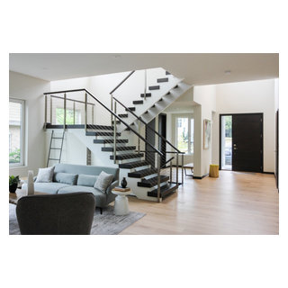 70_Contemporary Stairs With No Risers & Horizontal Railing, Vienna VA ...