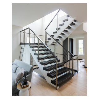70_Contemporary Stairs With No Risers & Horizontal Railing, Vienna VA ...
