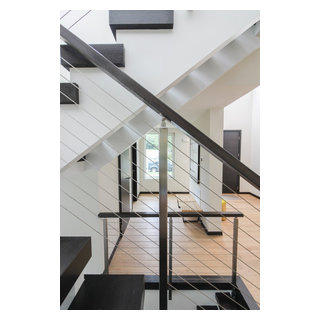 70_Contemporary Stairs With No Risers & Horizontal Railing, Vienna VA ...