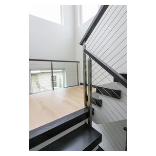 70_Contemporary Stairs With No Risers & Horizontal Railing, Vienna VA ...