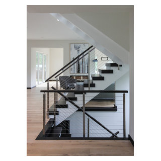 70_Contemporary Stairs With No Risers & Horizontal Railing, Vienna VA ...