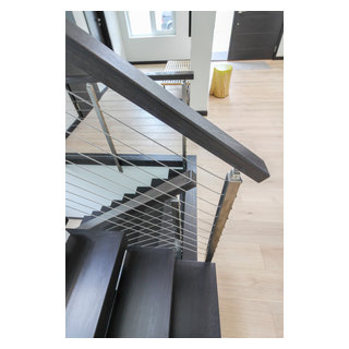 70_Contemporary Stairs With No Risers & Horizontal Railing, Vienna VA ...