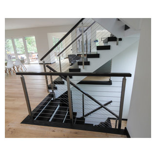 70_Contemporary Stairs With No Risers & Horizontal Railing, Vienna VA ...