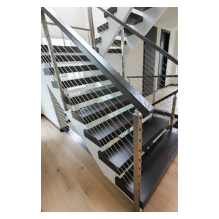 70_Contemporary Stairs With No Risers & Horizontal Railing, Vienna VA ...