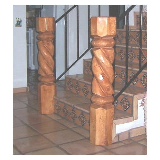 Artistic Wooden Staircase Post - Southwestern - Staircase - Denver - by ...