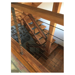 Barn house cable railing - Farmhouse - Staircase - Philadelphia - by ...
