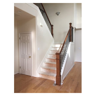 Box Newels with Simple Iron Balusters - Contemporary - Staircase - San ...