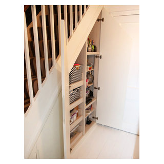 Built in shaker style under stairs storage - Traditional - Staircase ...