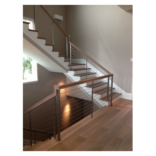 Cable Railing Staircase - Staircase - Miami - by Florida Stairworks ...