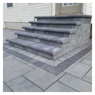 Cambridge Ledgestone XL Smooth Double Border Patio & Steps - Modern ...