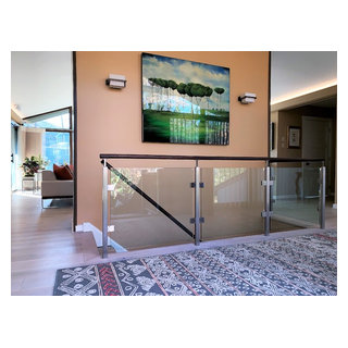 Carl - custom glass railing system - Contemporary - Staircase ...