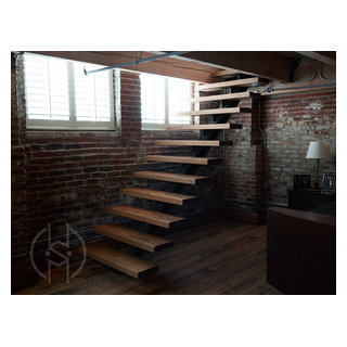 Center Stringer Stairs - Modern - Staircase - Denver - by Where Wood ...