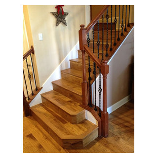 Chalet Natural Hickory Stairs - Rustic - Staircase - Austin - by Soleil ...