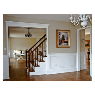 Classic Colonial Raised-Panel Wainscoting - Traditional - Staircase ...