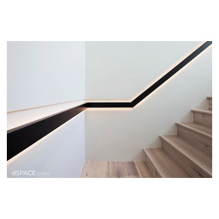 Continious Blackened Steel Handrail - Contemporary - Staircase ...