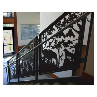 Custom African Animal Staircase Railing - Modern - Staircase - San ...