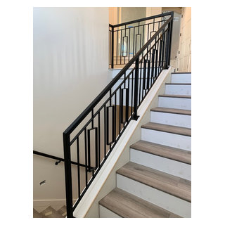Custom Flat Bar Infill Railings - Contemporary - Staircase ...