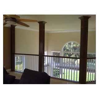 Custom Recessed Panel Columns in a Craftsman Staircase - Craftsman ...