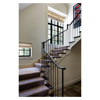 Custom Staircase With Hand-Wrought Iron Railings - French Country ...