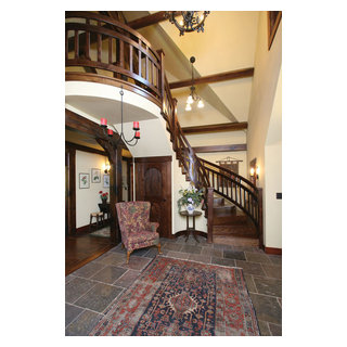 Custom Timber Frames Aitken, Minnesota Home - Traditional - Staircase ...