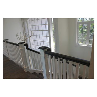 Custom Wire Brushed White Oak Handrails - Dixie Beach - Beach Style ...