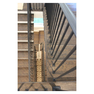 Custom Wrought Iron Dixie Cap Handrail with Square Balusters & Newels ...