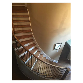 Double Oak - Wood Stairs/Iron Railings - Contemporary - Staircase ...