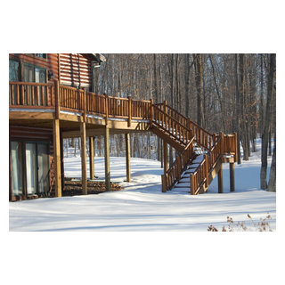 Duplex Log Cabin - Rústico - Escalera - Otras zonas - de Cedar Log ...