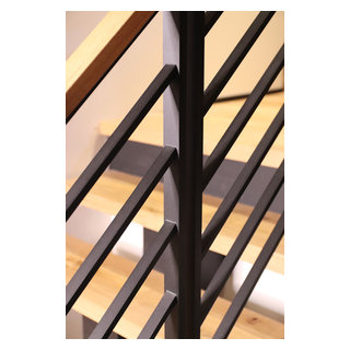Flat Bar Railing and Floating Staircase, Finger Lakes, NY - Rustikt ...