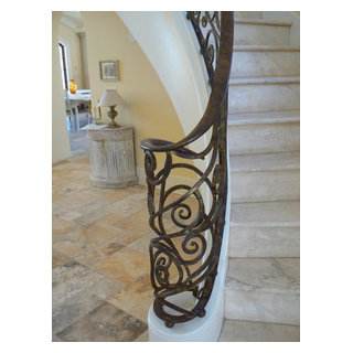 French Country Home Railing - Mediterranean - Staircase - Boston - by ...