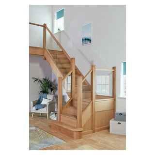Glass and Oak Staircase - Transitional - Staircase - Manchester - by ...