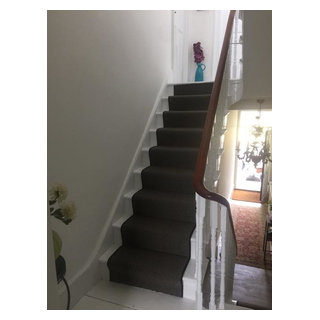 Grey Carpet to Stairs with Black Whipping - Contemporary - Staircase ...