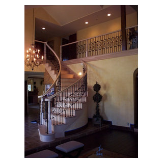 Hickory staircase with iron balusters - Traditional - Staircase ...