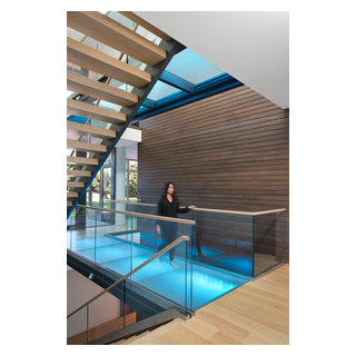 Interior Glass Bridge with Lighting - Modern - Staircase - San ...