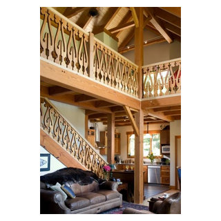 Interior Timber Framing - Rustic - Staircase - Other - by Centennial ...