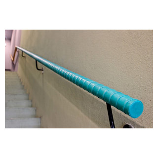 Leather wrapped handrail - Contemporary - Staircase - Sydney - by BOUND ...