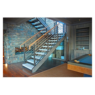 Leather Wrapped Stair Railings - Contemporary - Staircase - Other - by ...