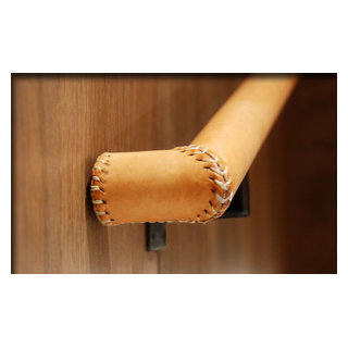Leather Wrapped Stair Railings - Contemporary - Staircase - Other - by ...