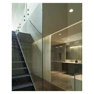 Master bathroom through stair core - Modern - Staircase - San Francisco ...