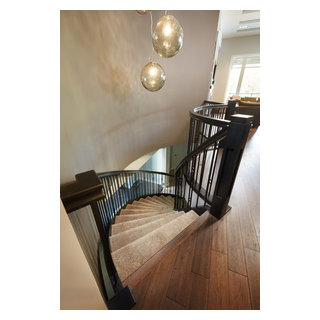 Mission Style Curved Stair - Craftsman - Staircase - Edmonton - by ...