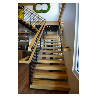Mono Stringer Staircase - Industrial - Staircase - Columbus - by Suburban Steel Supply Company ...