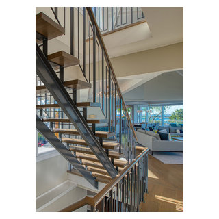 Open Waterfront - Midcentury - Staircase - Boston - by Verdigris Design ...