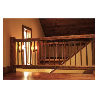 Reclaimed Handrail - Rustic - Staircase - Charlotte - by Abby Design ...